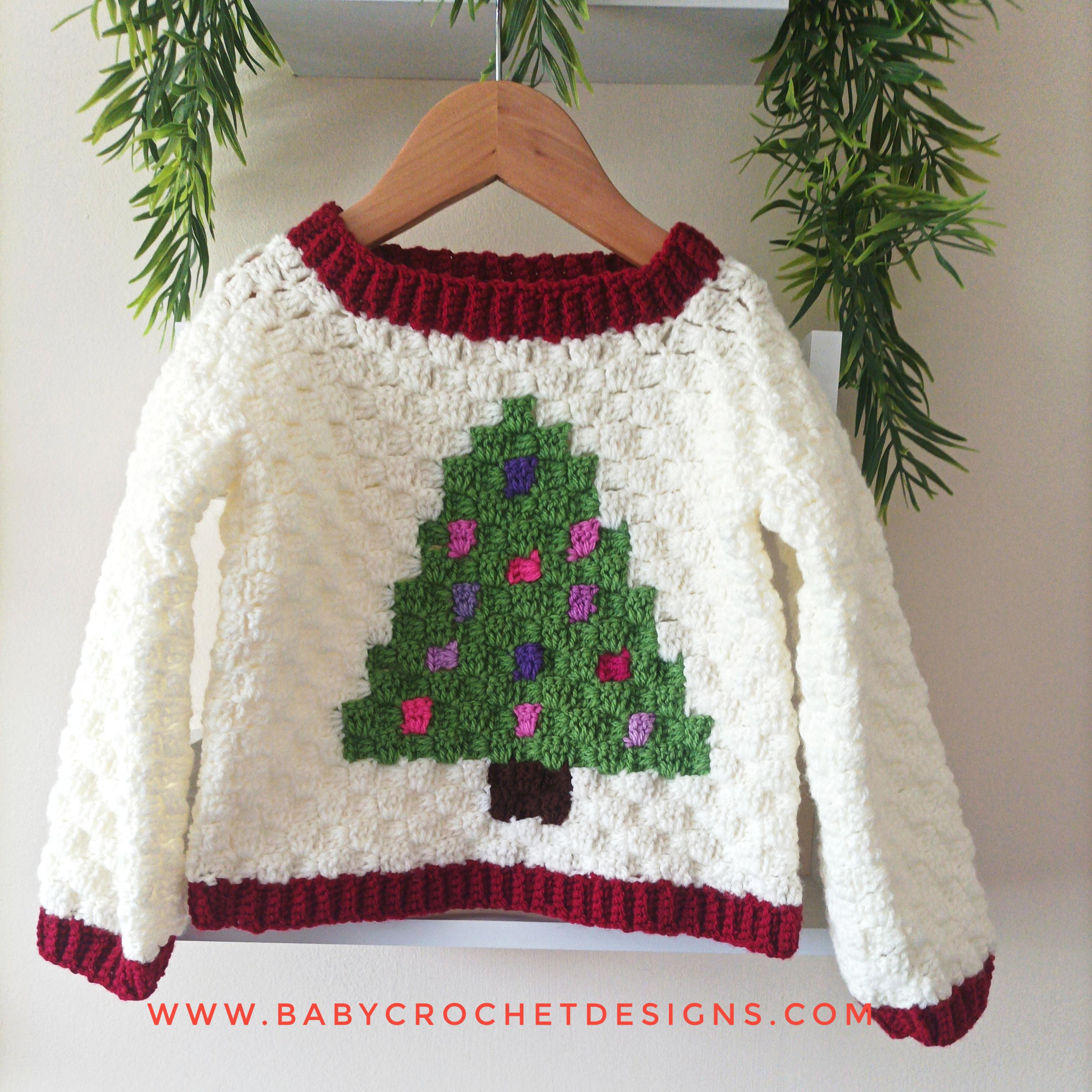 C2C Jumper Christmas 3 in 1 Crochet Pattern Sizes 0-3 Months to 5XL ...