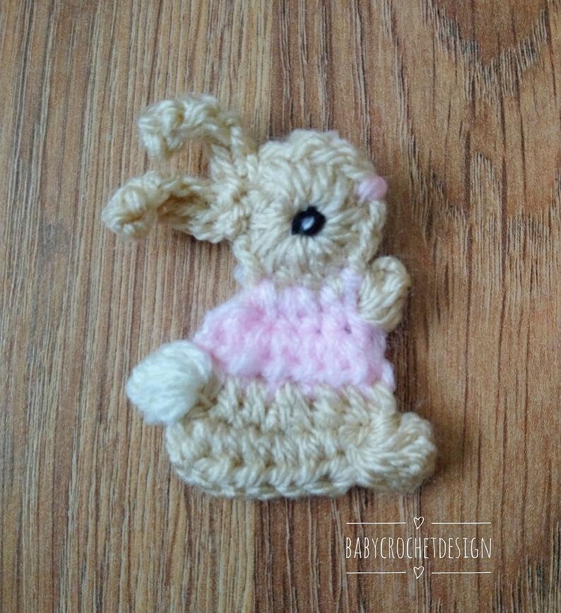 Bunny Applique Crochet Pattern in 3 Sizes Digital Download PDF - Etsy