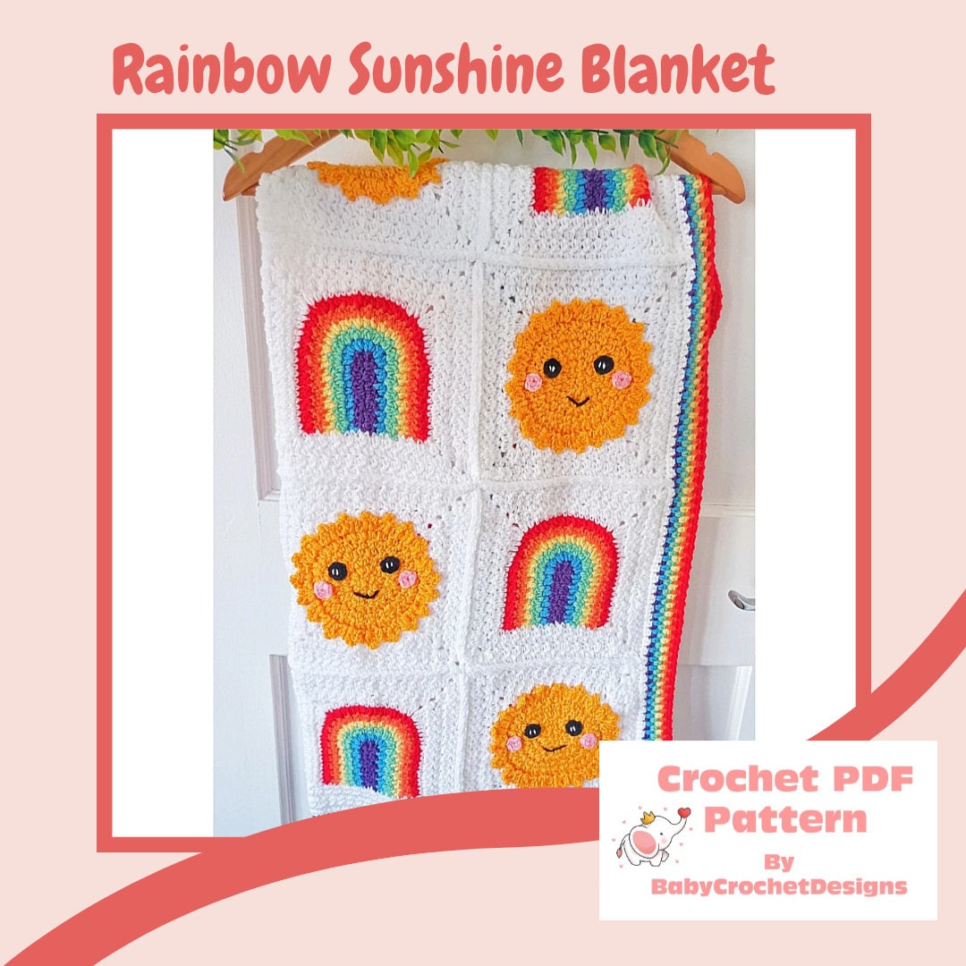 Rainbow Sunshine Blanket Crochet Pattern - Etsy