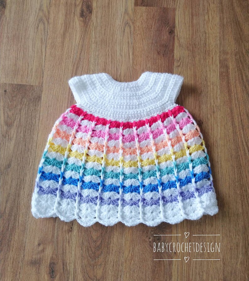 Shell Dress Crochet Pattern in Sizes Newborn 0-3 3-6 6-12 - Etsy