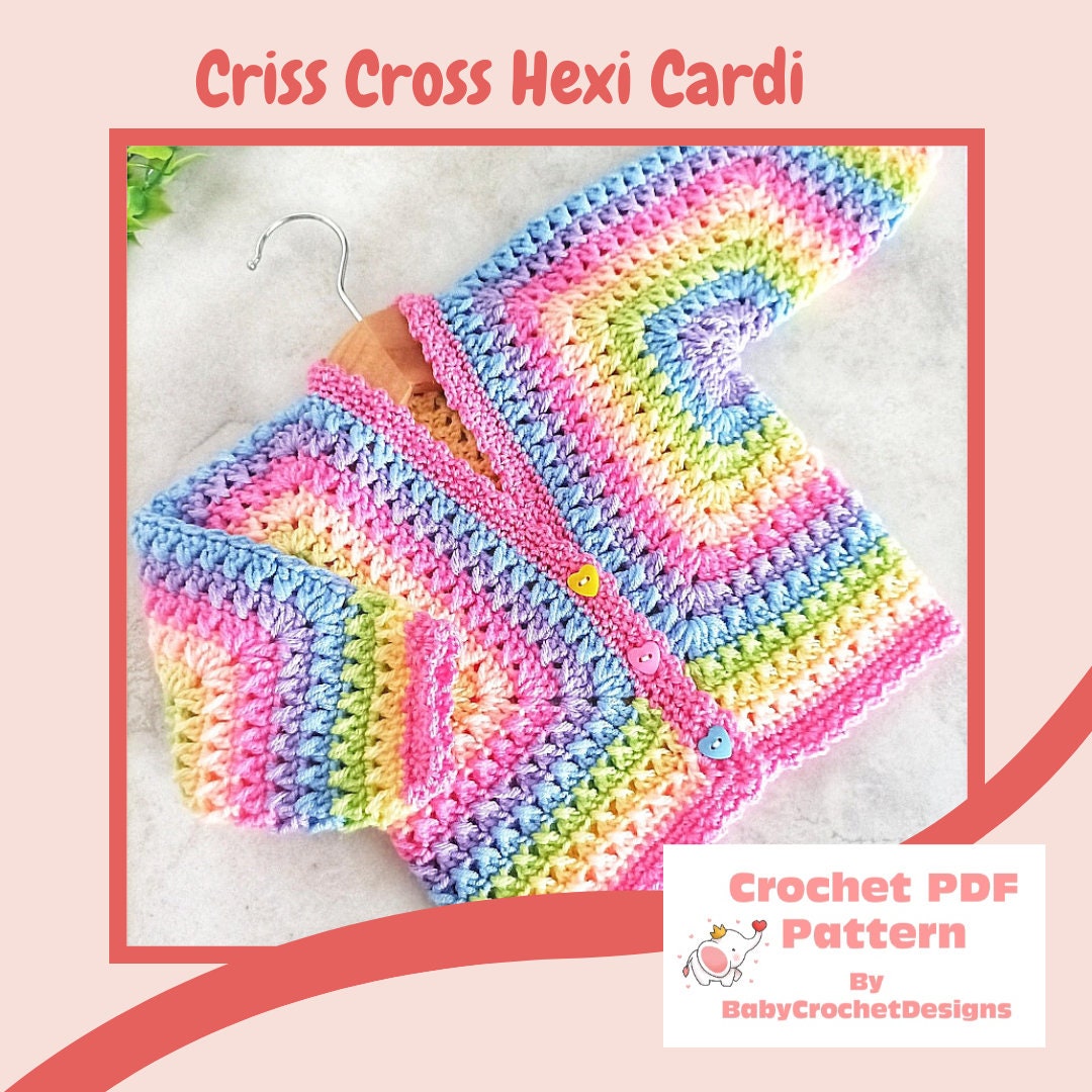 Criss Cross Hexi Cardi Crochet Pattern PDF Digital Download - Etsy