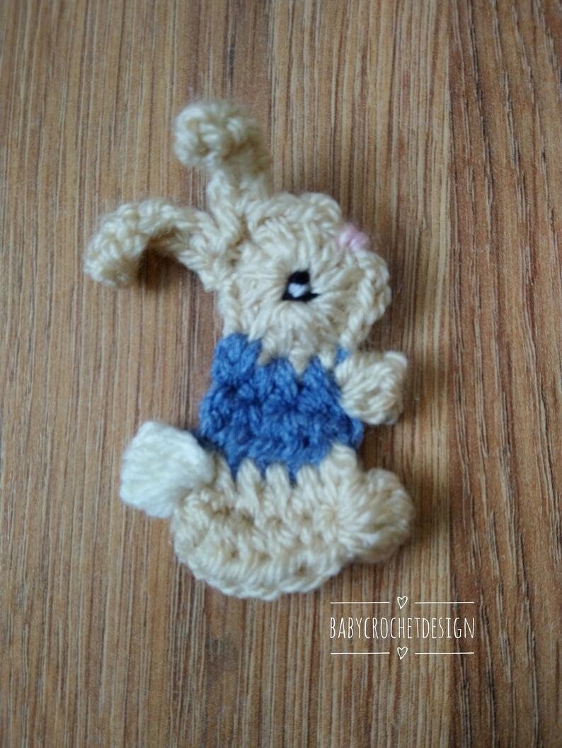 Bunny Applique Crochet Pattern in 3 Sizes Digital Download PDF - Etsy
