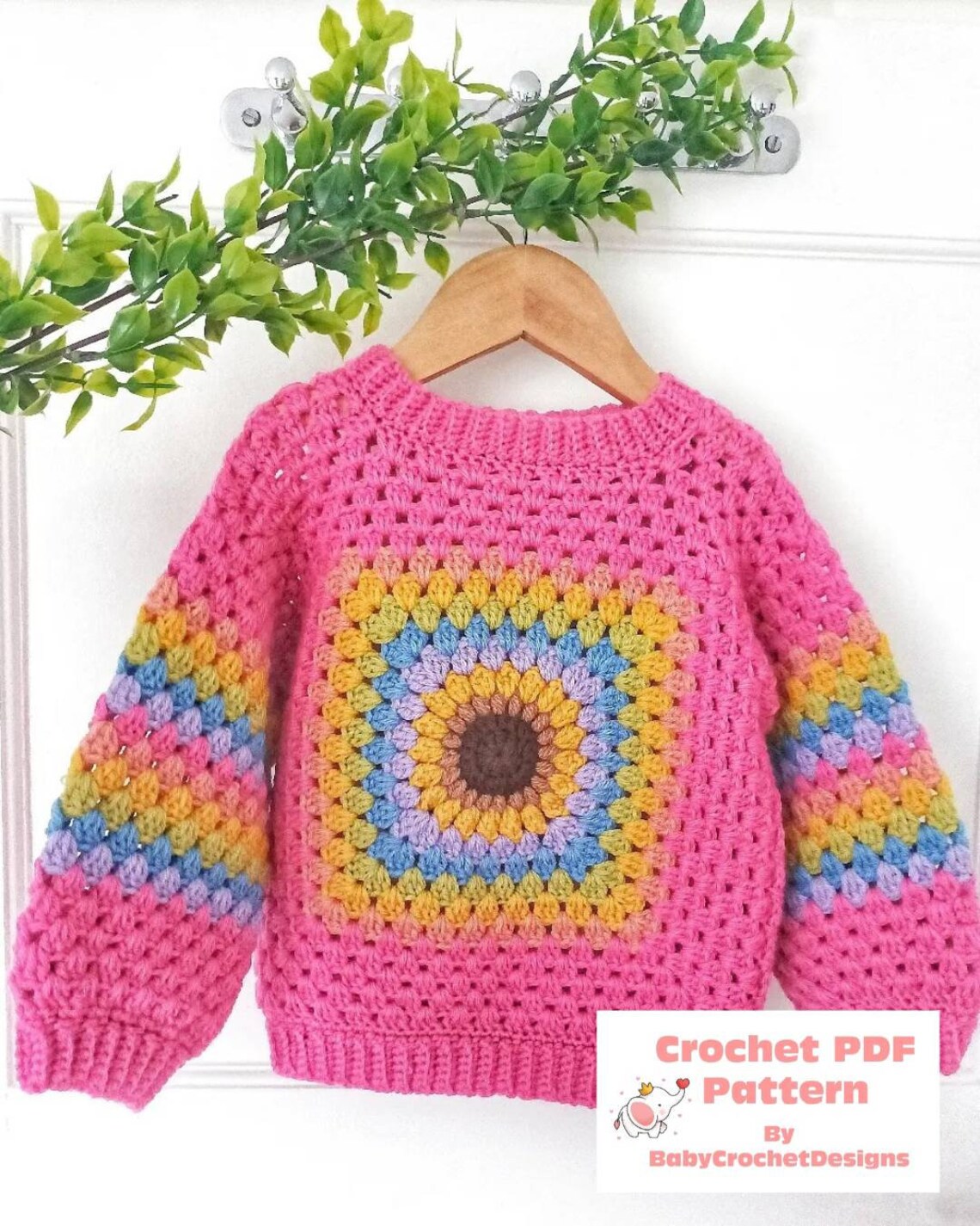 Sunflower Granny Sweater Jumper Crochet Pattern Sizes 0-3 - Etsy UK