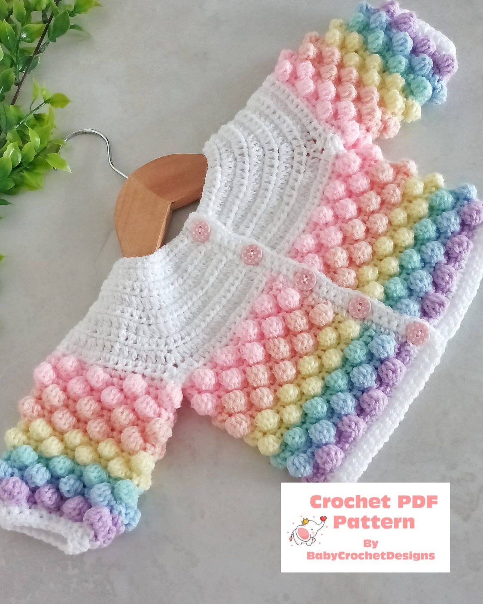 Bobbles Baby Jacket Crochet Pattern in Sizes Newborn 0-3 - Etsy UK