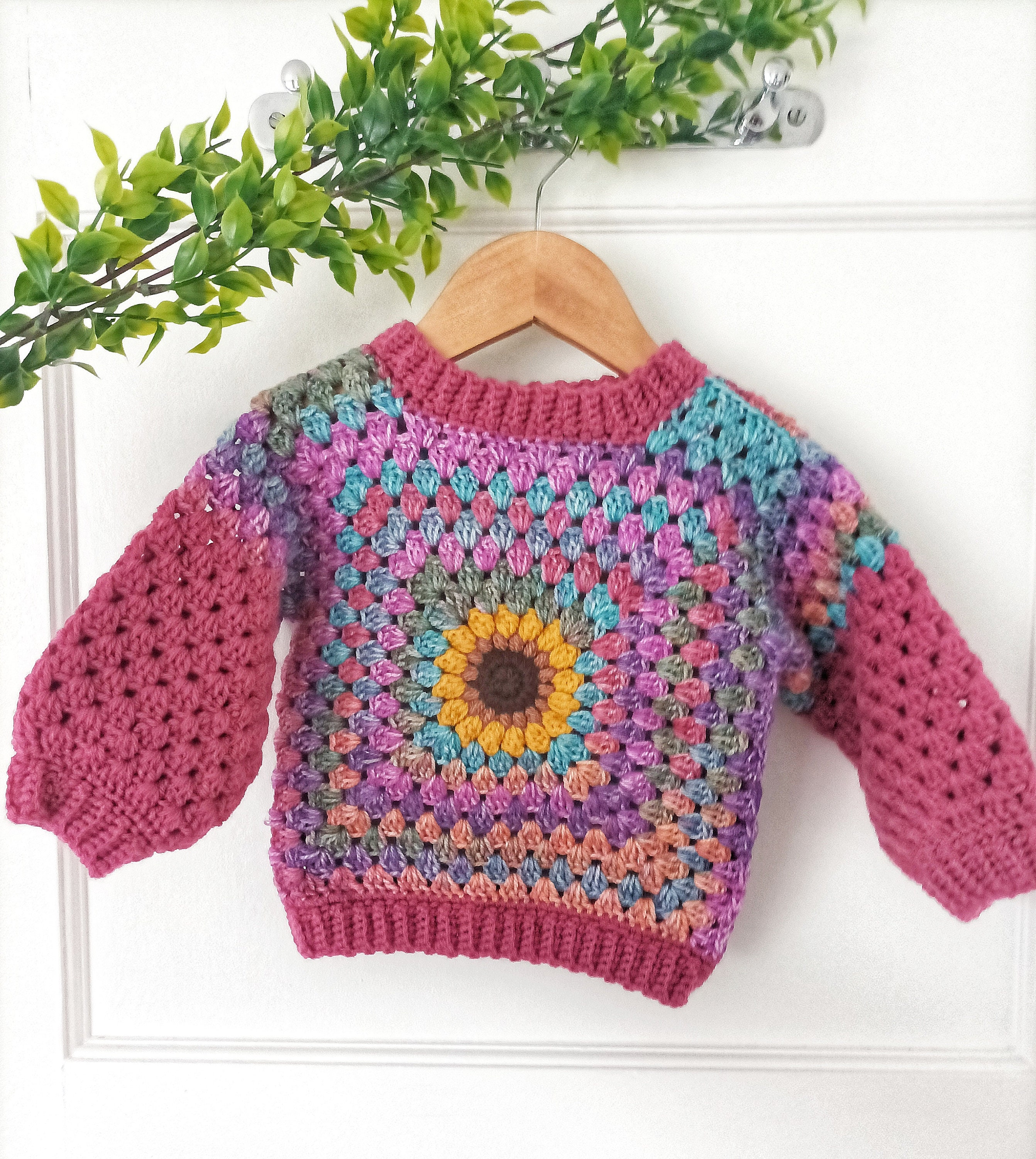Sunflower Granny Sweater Jumper Crochet Pattern Sizes 0-3 Months to 4XL ...