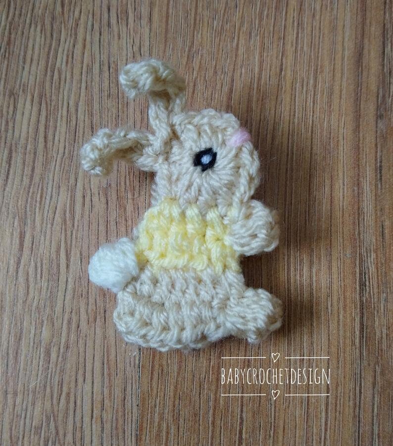 Bunny Applique Crochet Pattern in 3 Sizes Digital Download PDF - Etsy