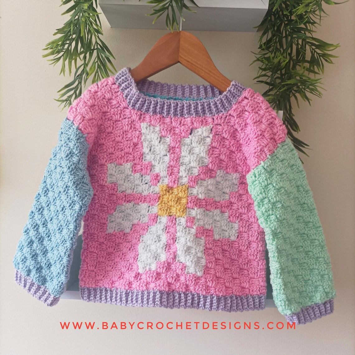 C2C Jumper Girly 3 in 1 Crochet Pattern Sizes 0-3 Months to 5XL Adult ...