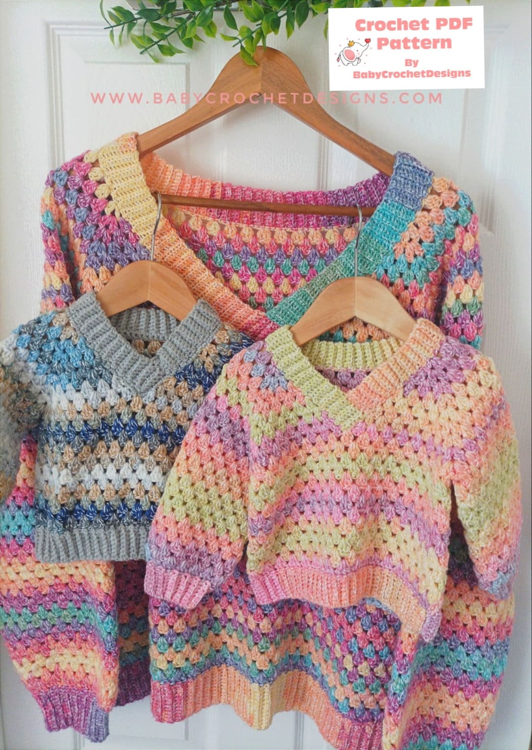 Love My Granny Pullover Crochet Pattern Sizes 0-3 Months to 10 Years ...