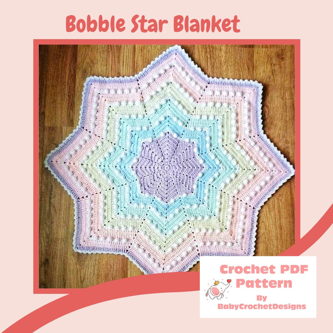Bobble Star Blanket Crochet Pattern Digital PDF Download - Etsy UK
