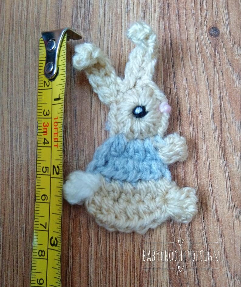 Bunny Applique Crochet Pattern in 3 Sizes Digital Download PDF - Etsy