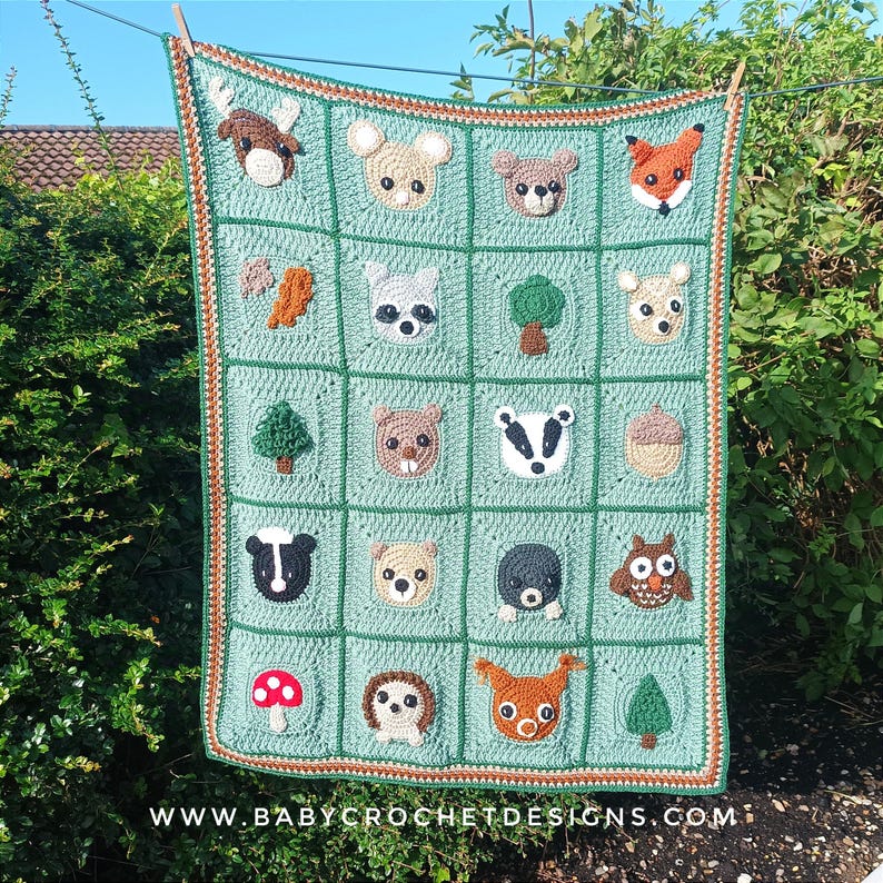 Woodland Baby Blanket Crochet Pattern PDF Digital Download - Etsy