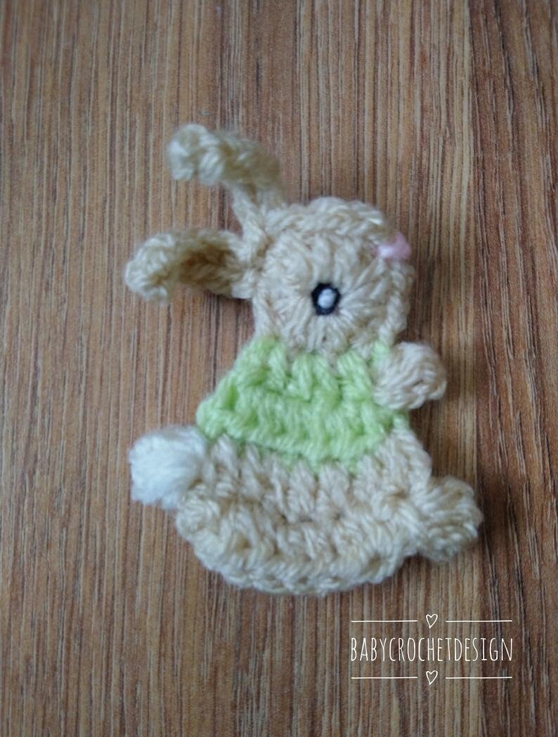 Bunny Applique Crochet Pattern in 3 Sizes Digital Download PDF - Etsy
