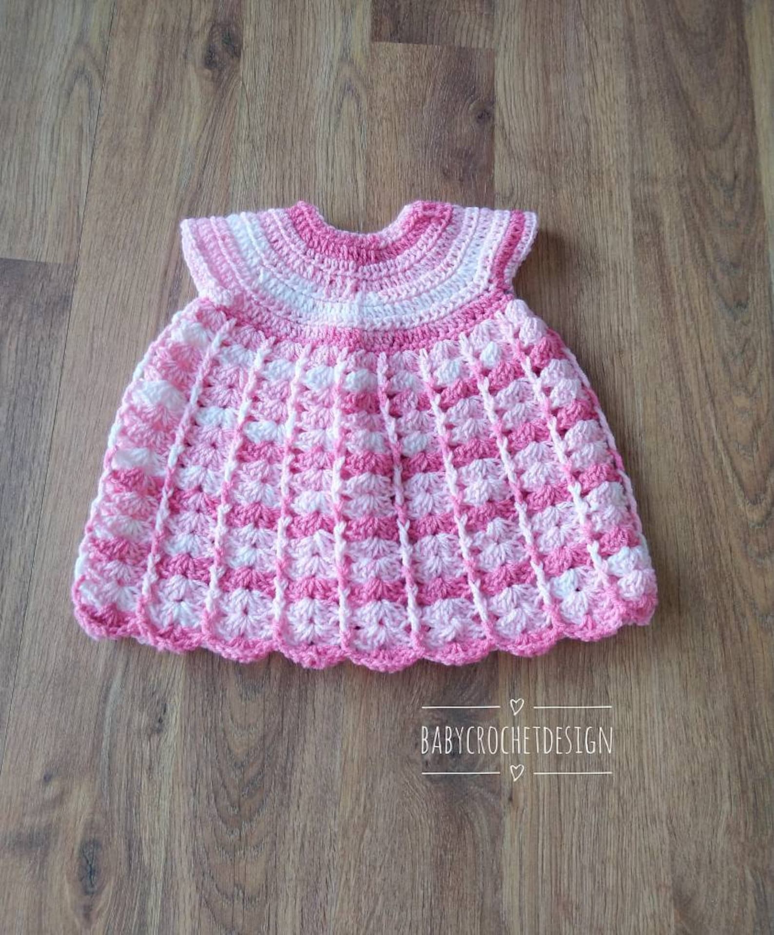Shell Dress Crochet Pattern in Sizes Newborn 0-3 3-6 6-12 - Etsy