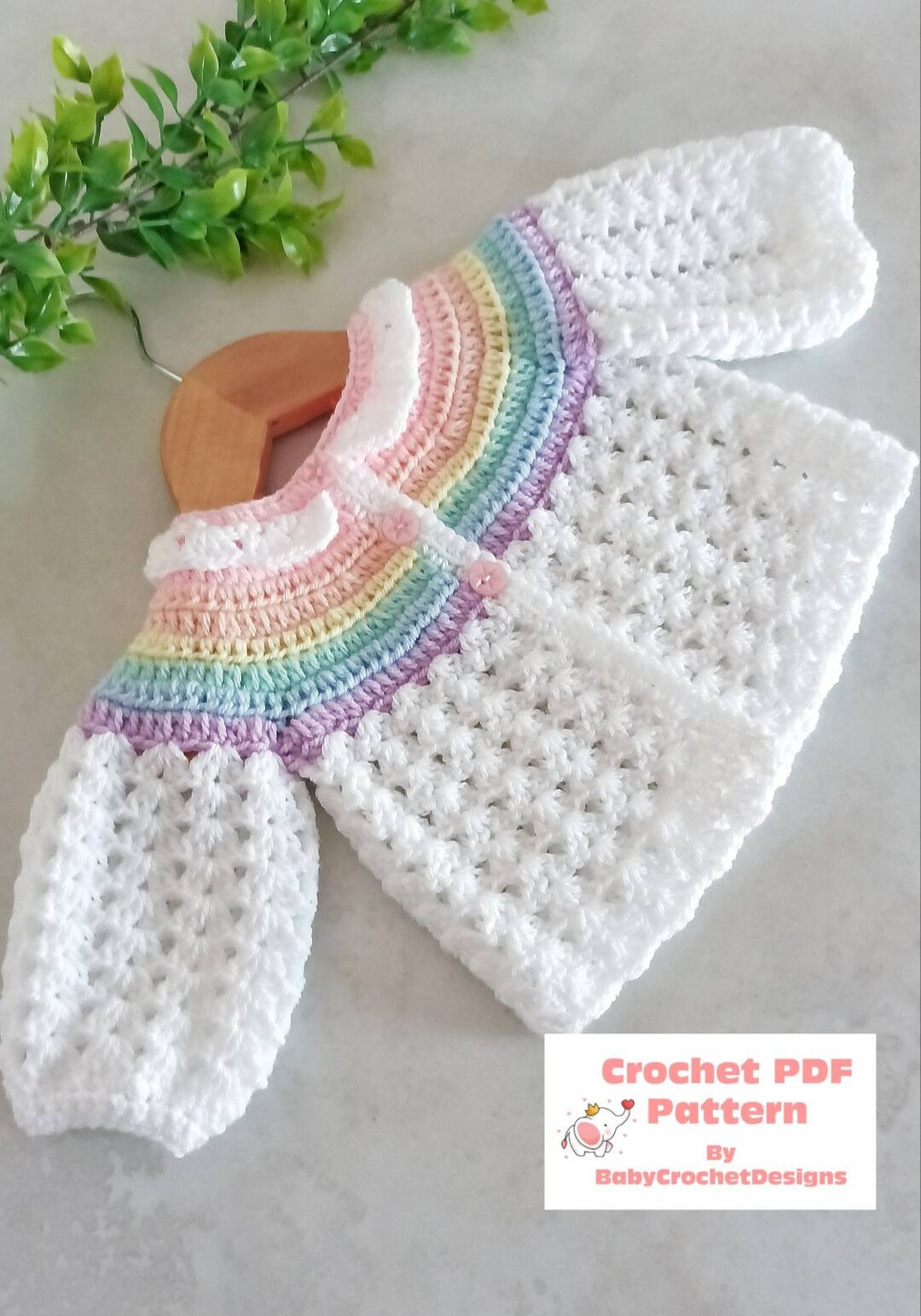 Baby Collar Cardigan Crochet Pattern Sizes Newborn to 2 Years PDF ...