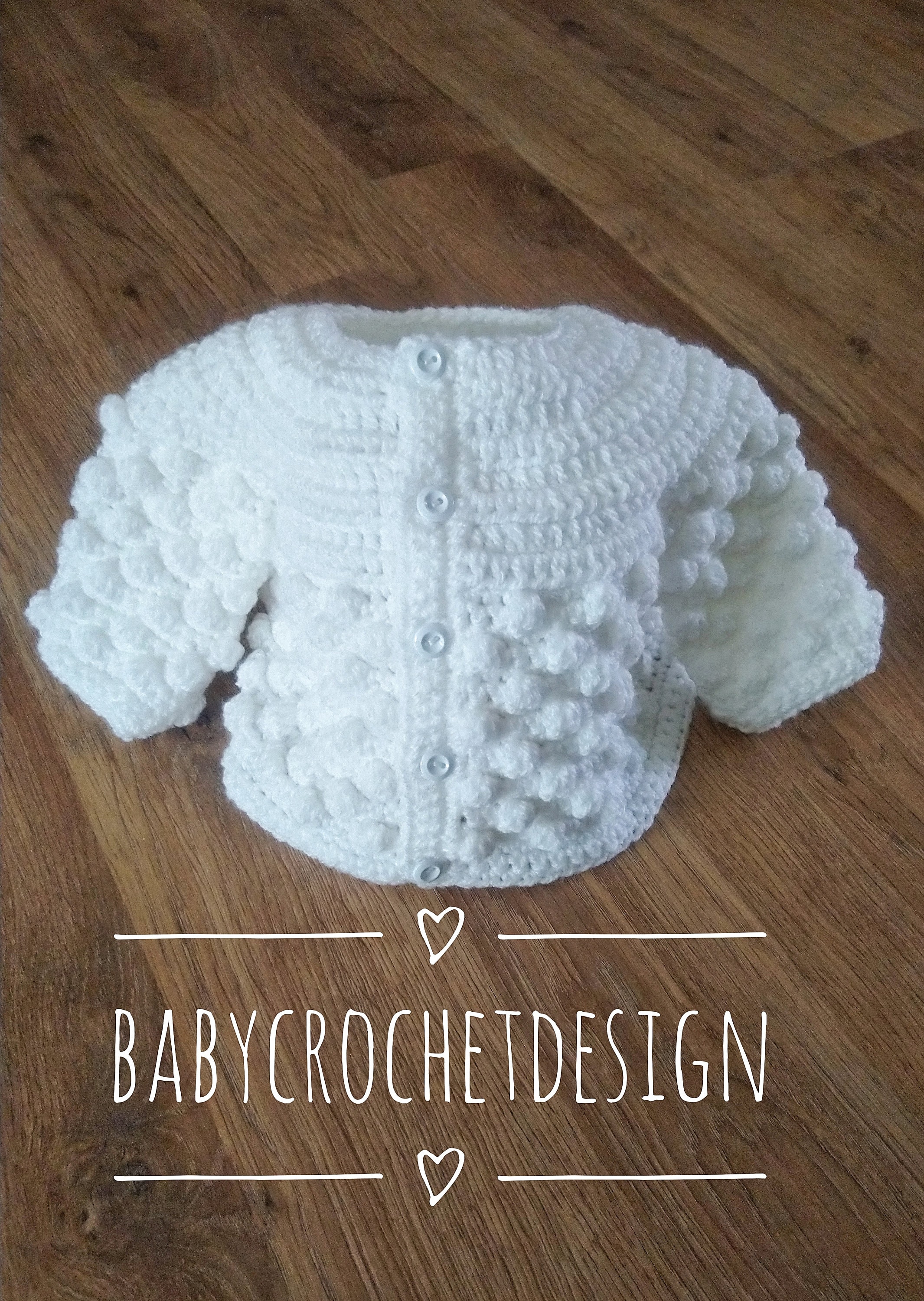 Bobbles Baby Jacket Crochet Pattern in sizes Newborn 0-3 | Etsy