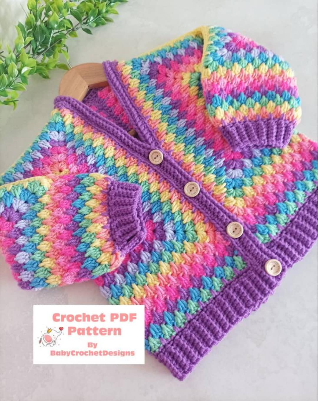 Cosy Hexi Cardi Crochet Pattern Sizes Baby to Adult Instant PDF ...