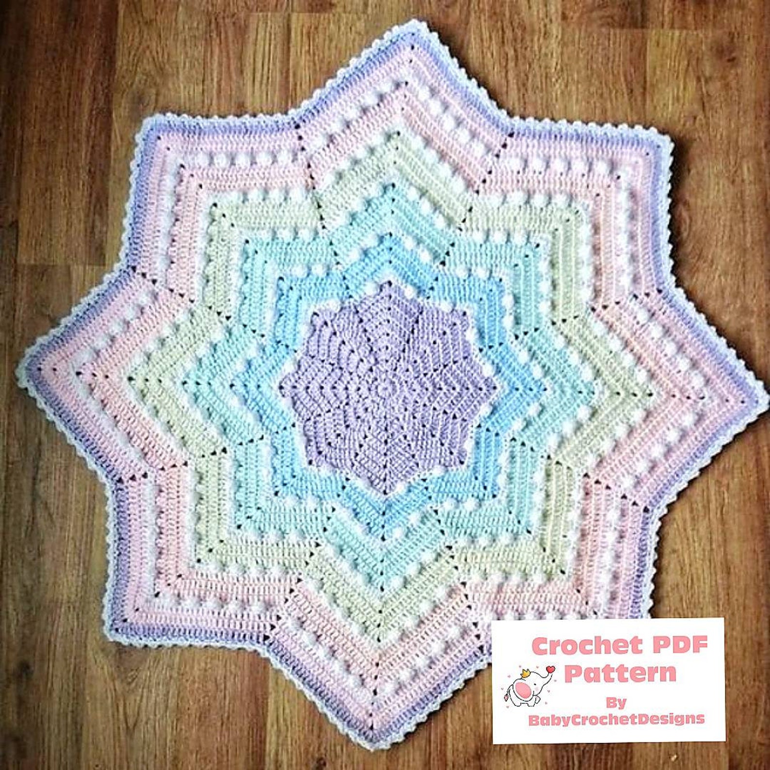 Bobble Star Blanket Crochet Pattern Digital PDF Download - Etsy
