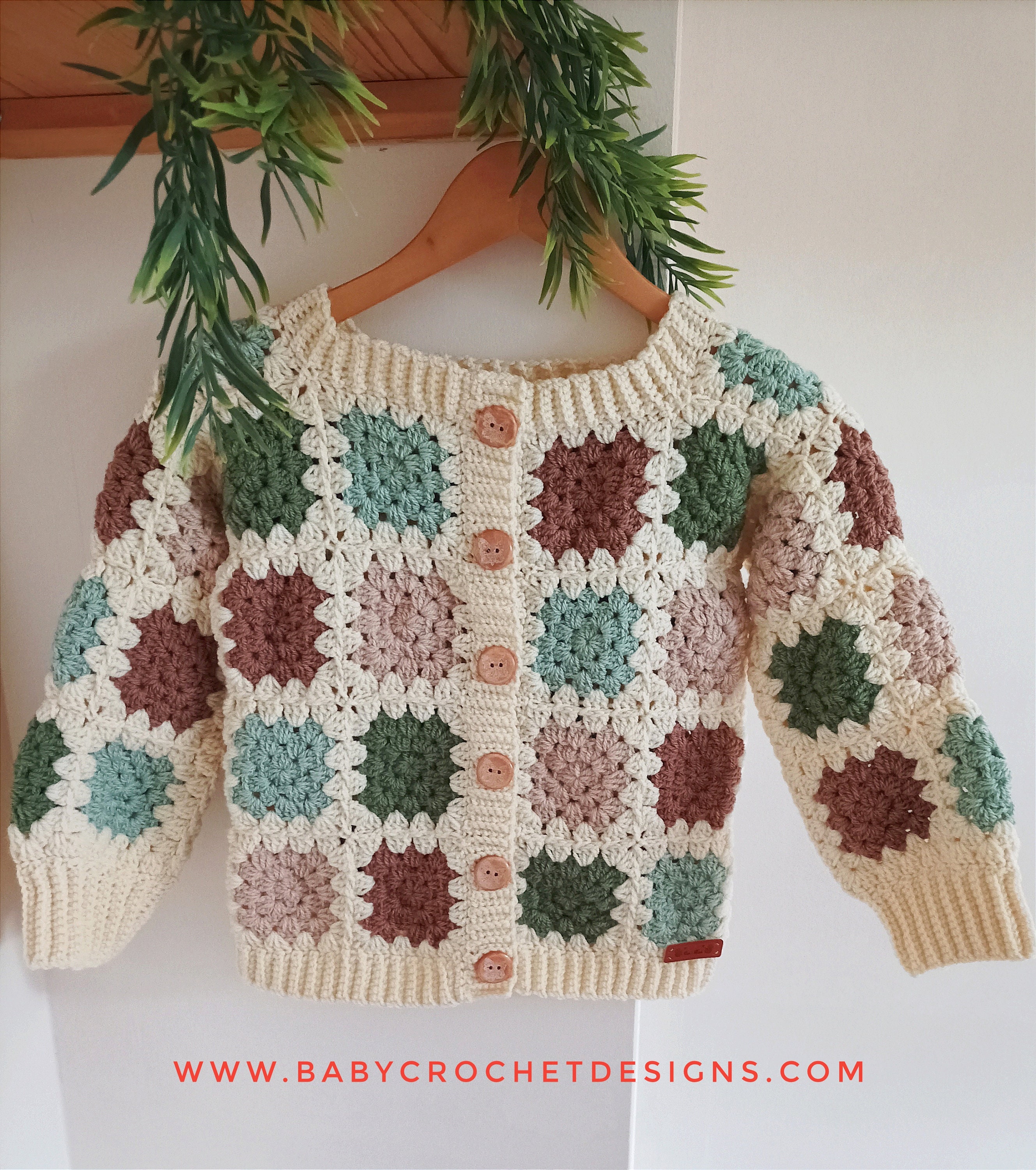 Lots of Squares Jumper Cardigan Crochet Pattern Sizes Baby to Adult PDF ...
