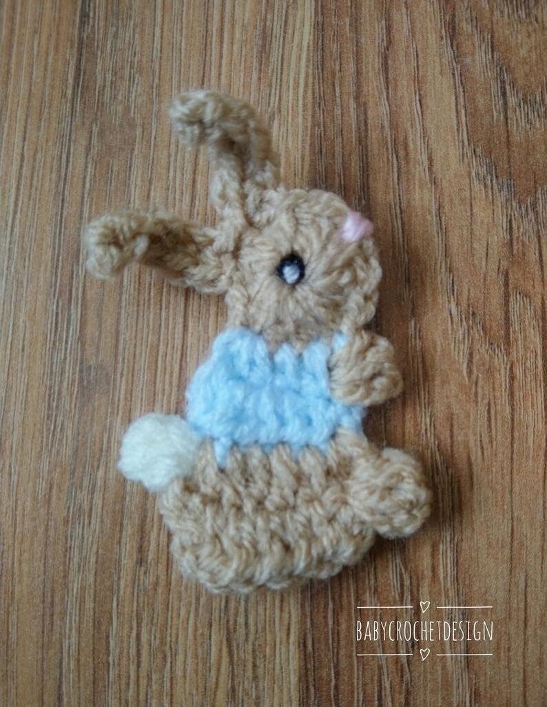 Bunny Applique Crochet Pattern in 3 Sizes Digital Download PDF - Etsy