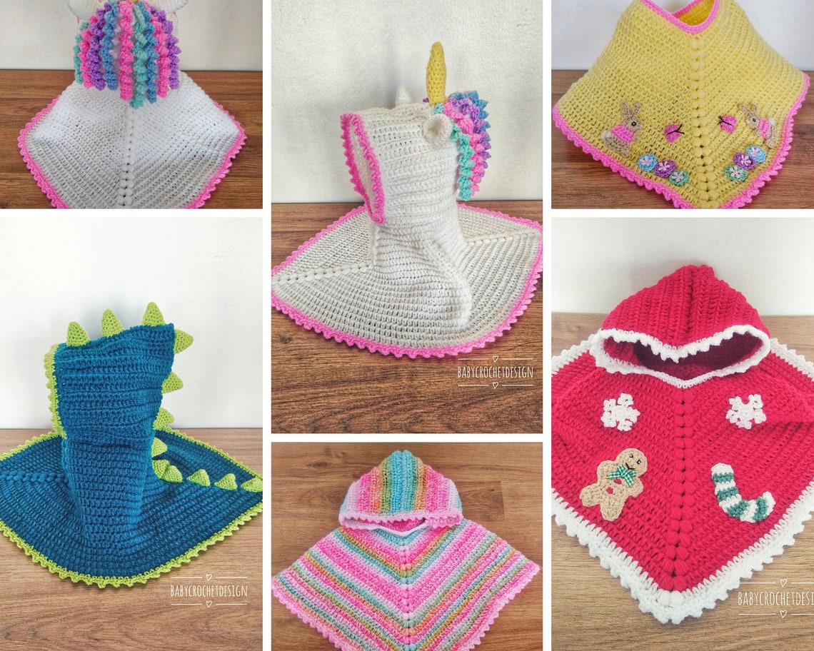Fancy Dress Poncho Crochet Pattern Sizes Newborn to Adult - Etsy