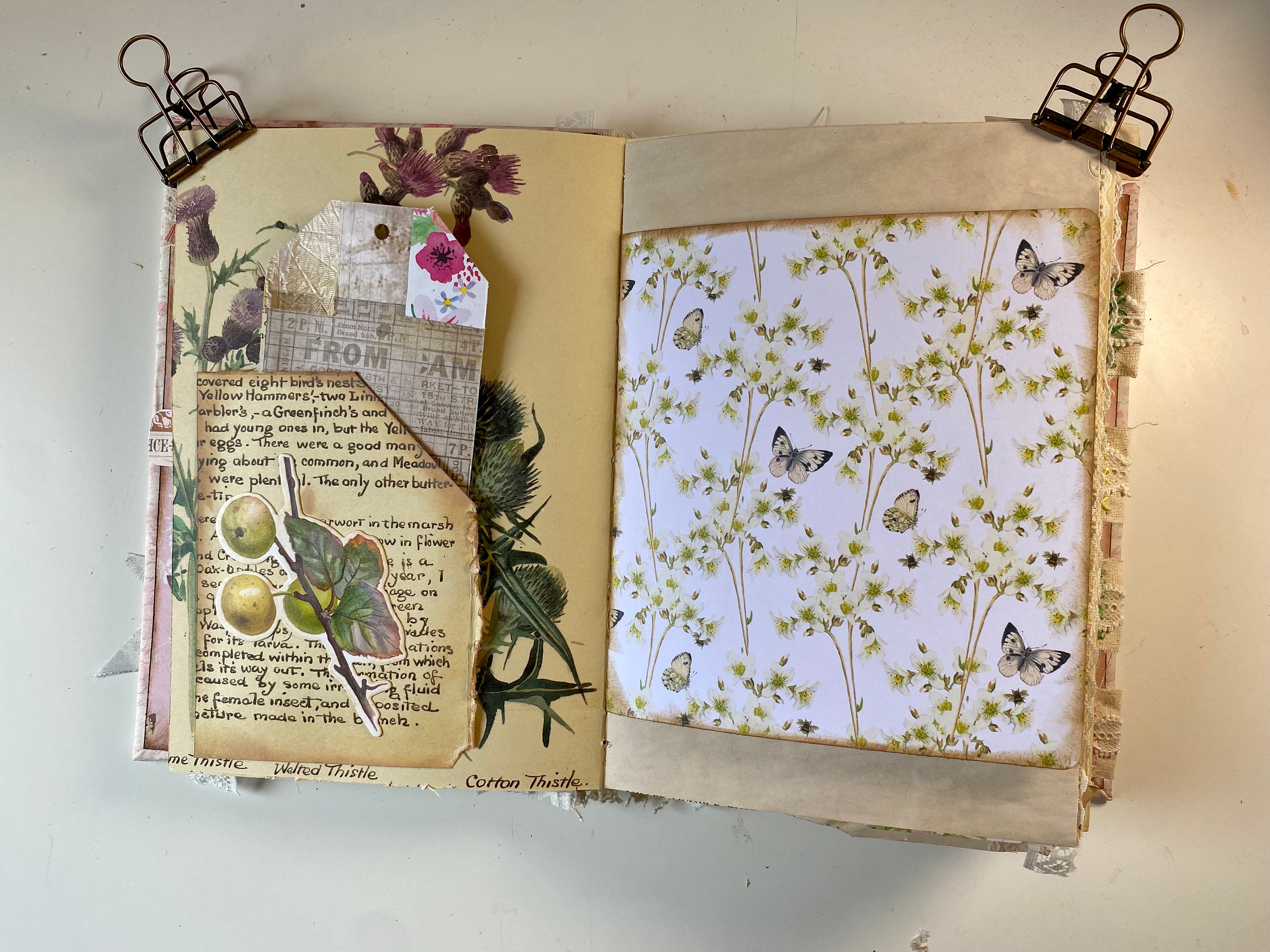 Handmade Edith Holden Themed Fabric Covered Junk Journal, Fabric Cover ...