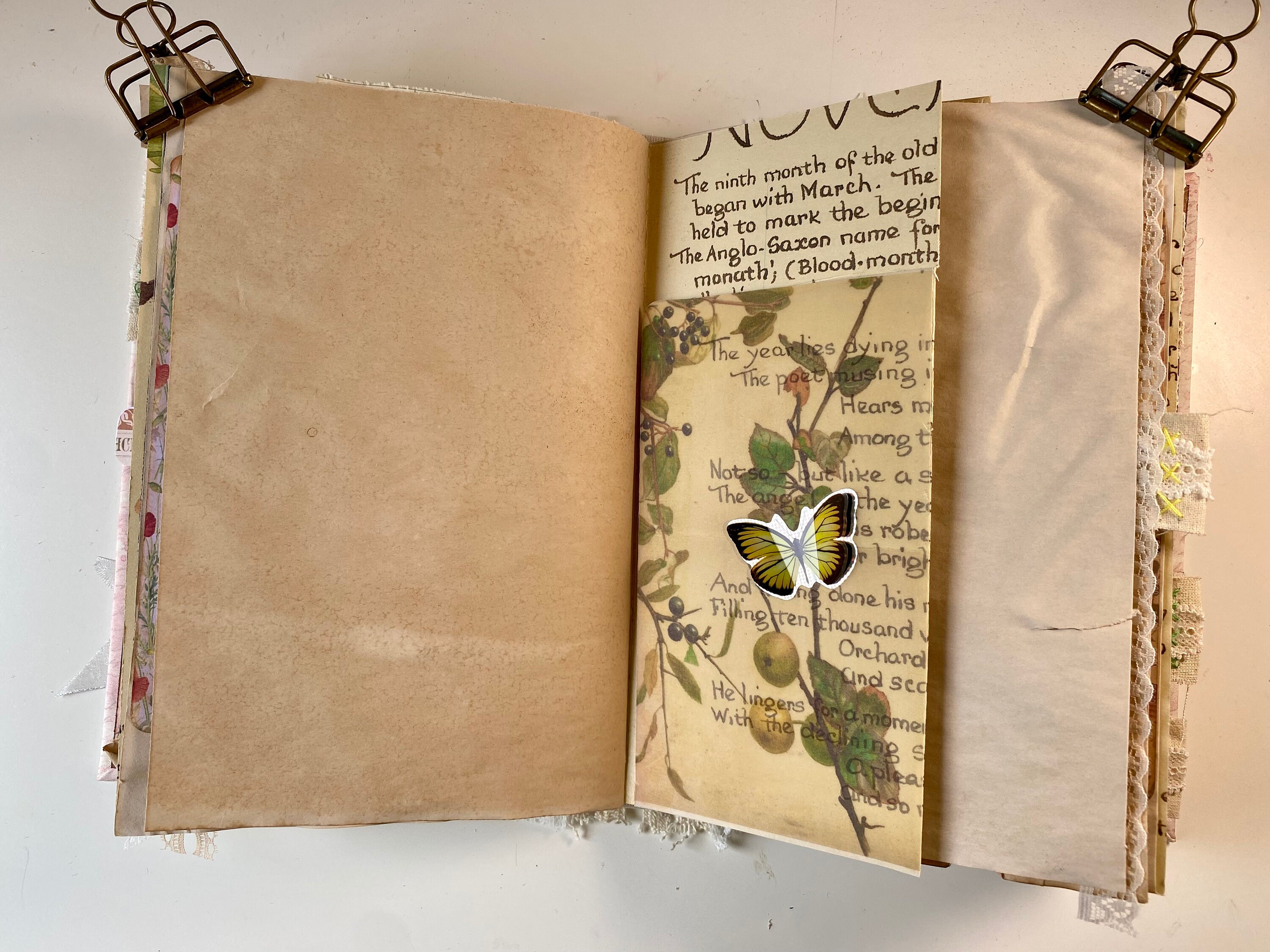 Handmade Edith Holden Themed Fabric Covered Junk Journal, Fabric Cover ...