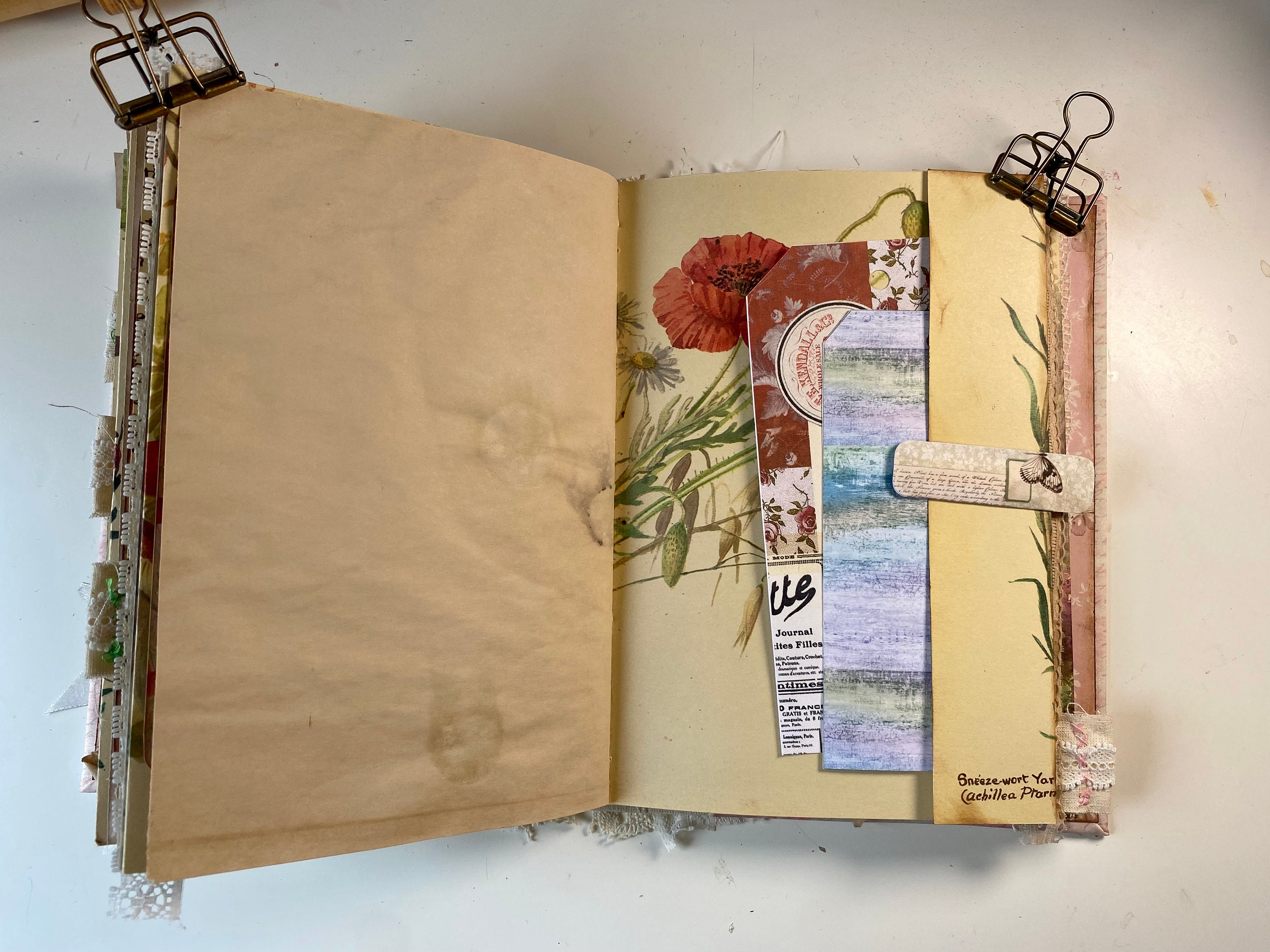 Handmade Edith Holden Themed Fabric Covered Junk Journal, Fabric Cover ...