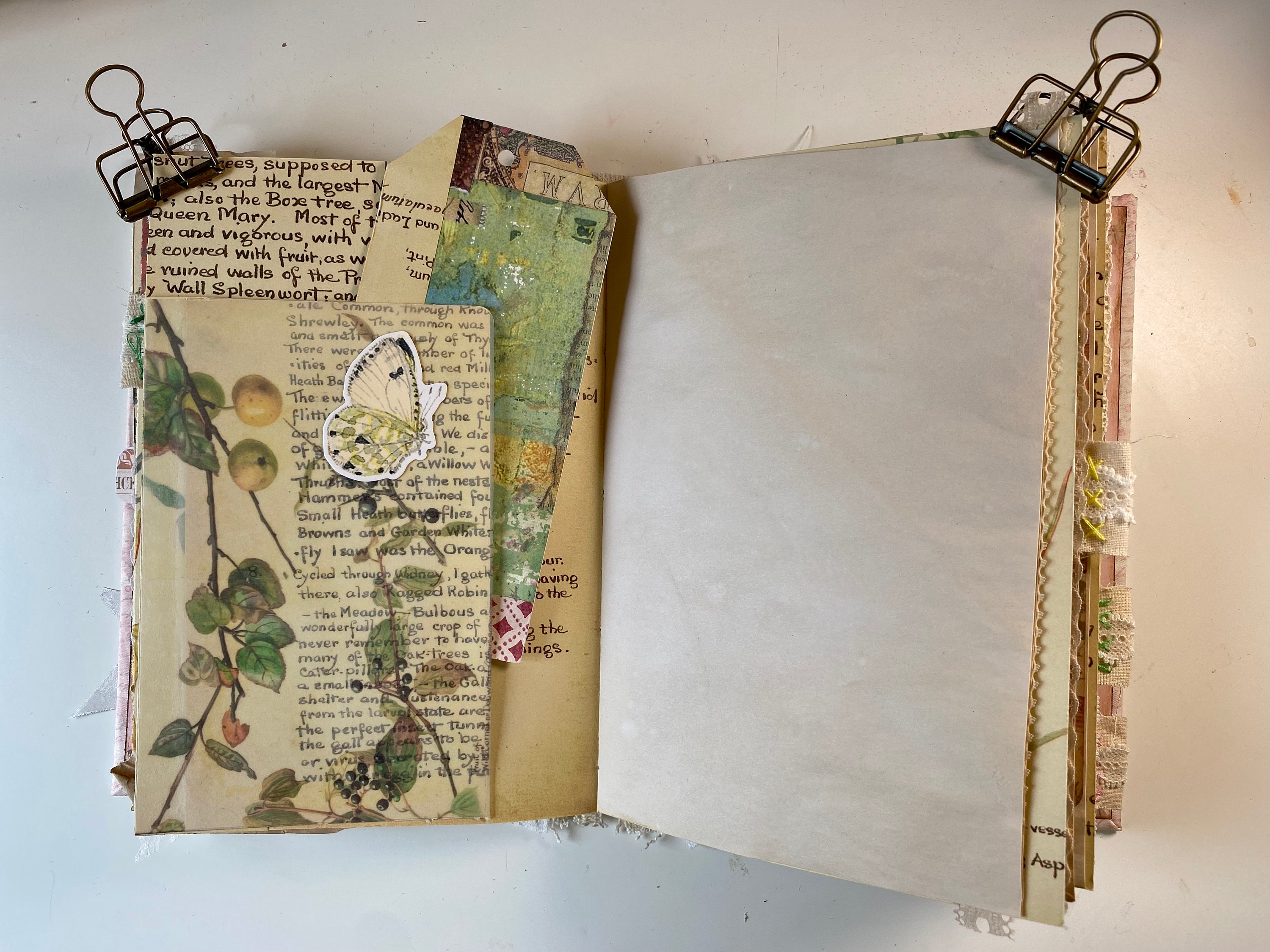 Handmade Edith Holden Themed Fabric Covered Junk Journal, Fabric Cover ...