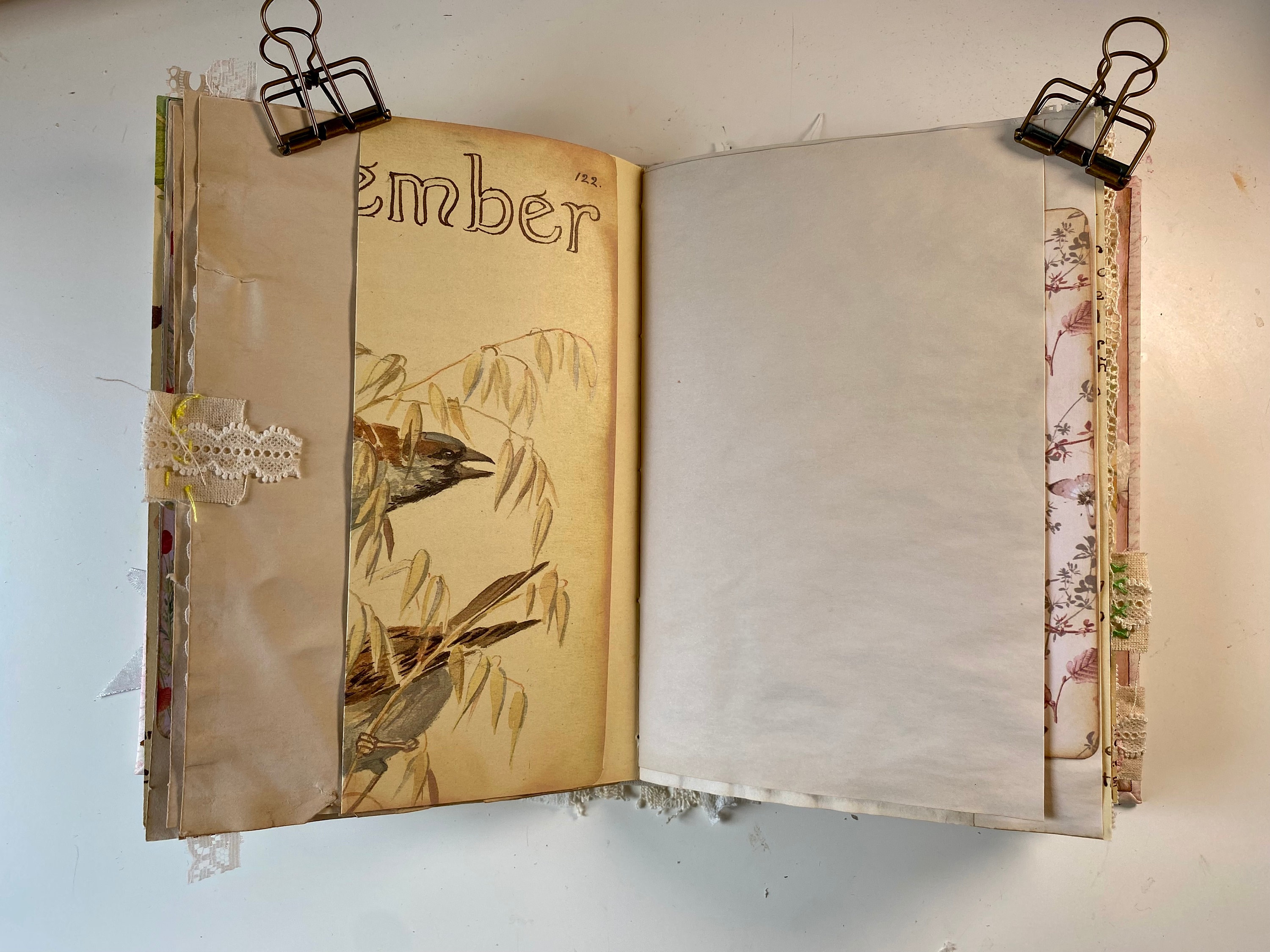 Handmade Edith Holden Themed Fabric Covered Junk Journal, Fabric Cover ...