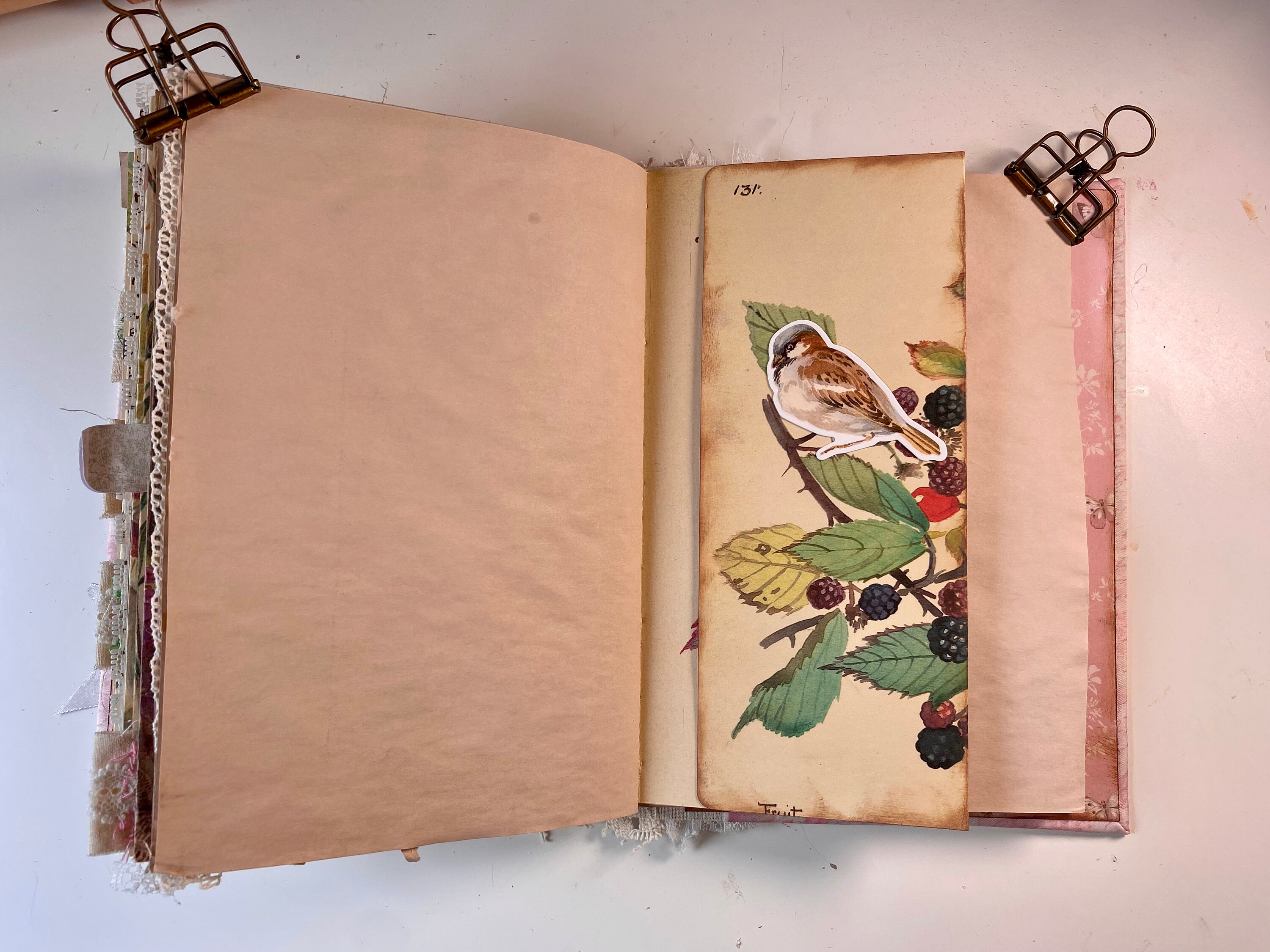 Handmade Edith Holden Themed Fabric Covered Junk Journal, Fabric Cover ...