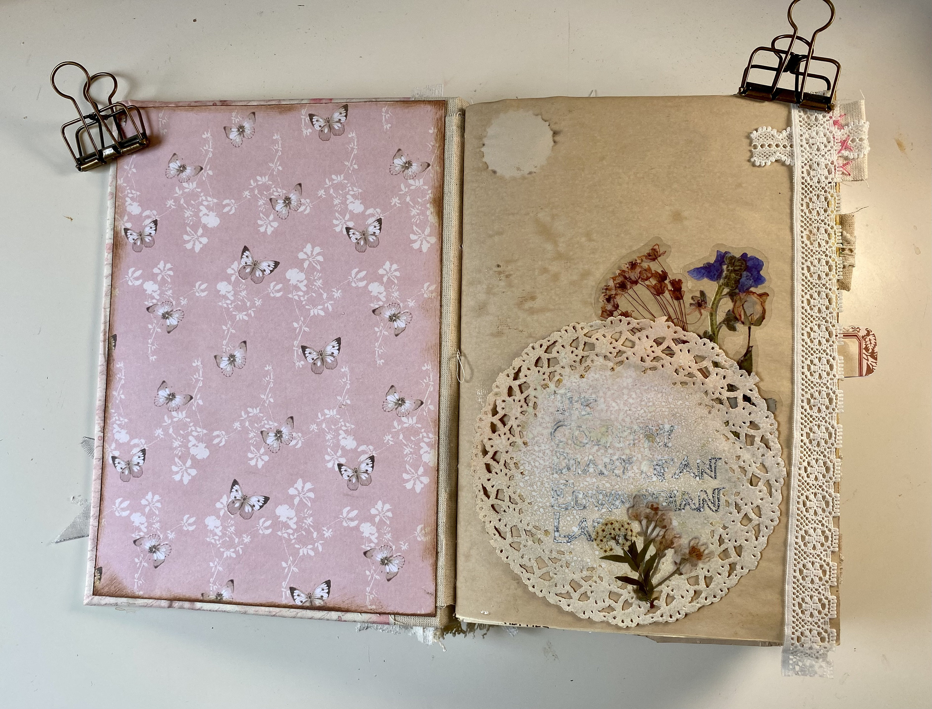 Handmade Edith Holden Themed Fabric Covered Junk Journal, Fabric Cover ...