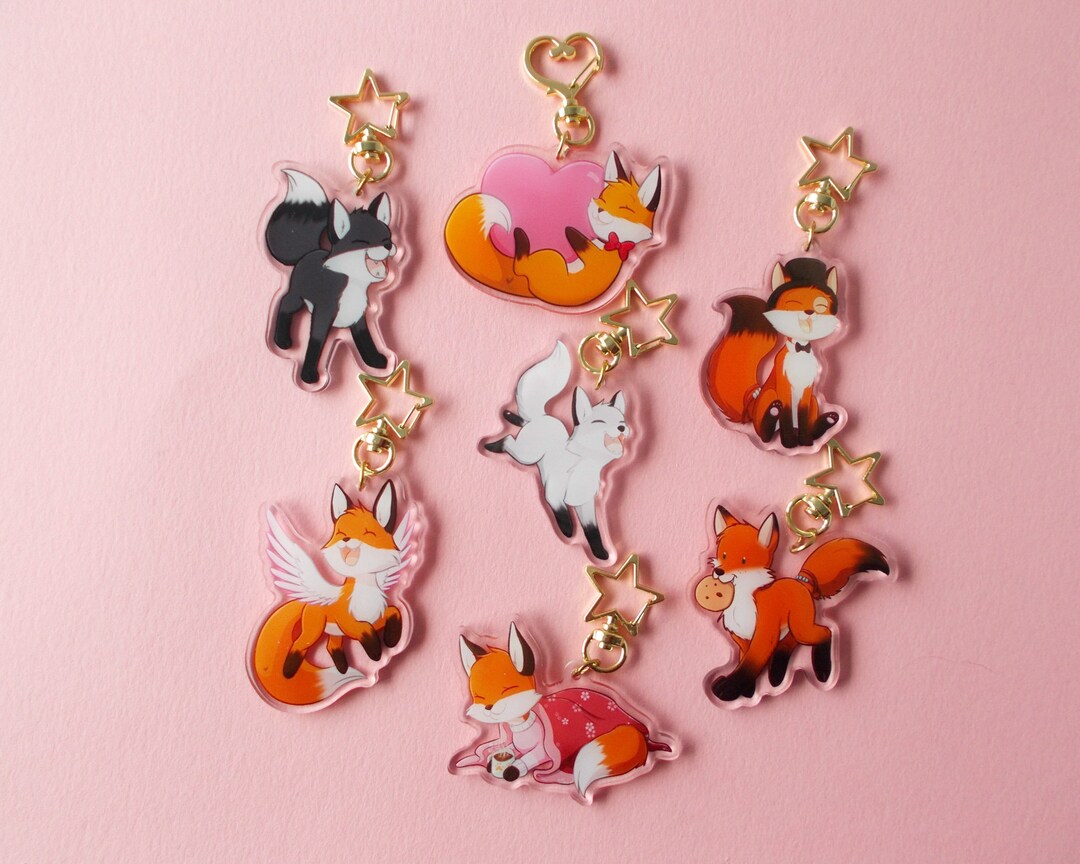 Cute Fox Keyrings 2.5 Inch - Etsy UK