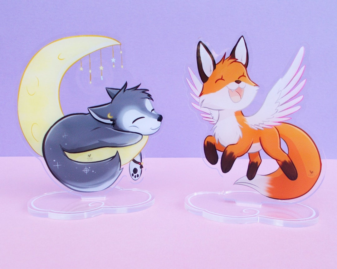 Fox and Wolf Standee Acrylic Stand Cute Animal Figure - Etsy
