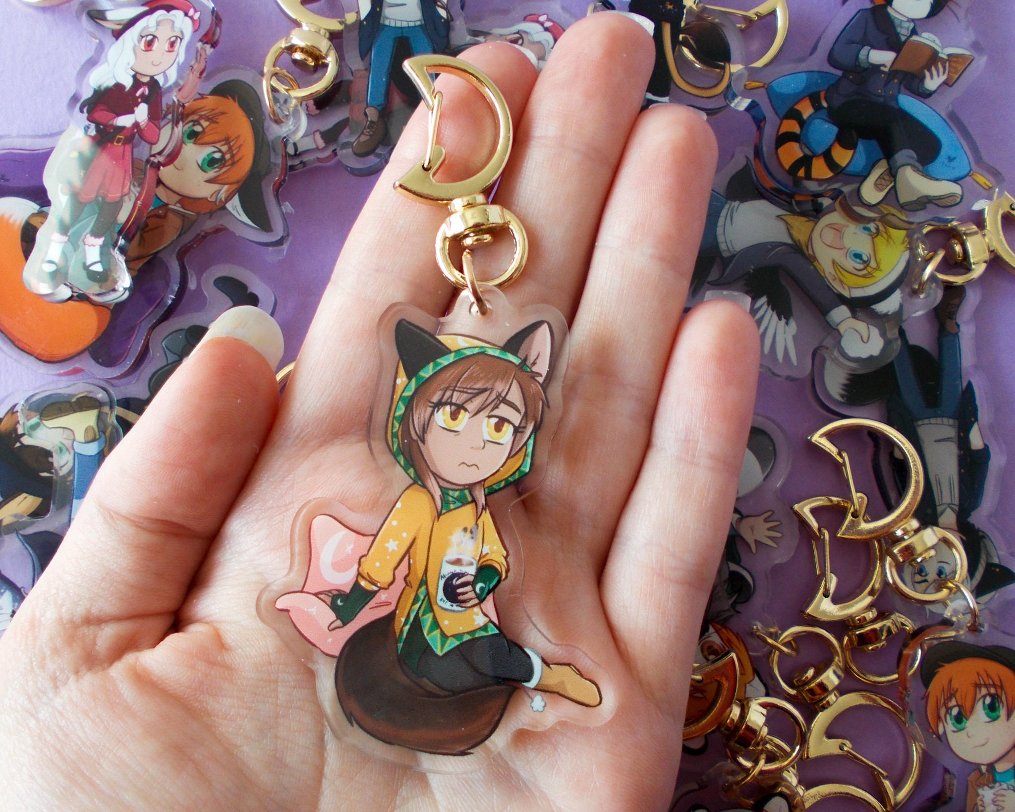 Winter Therian Tail Keyrings Kemonomimi Keychains Cute - Etsy UK