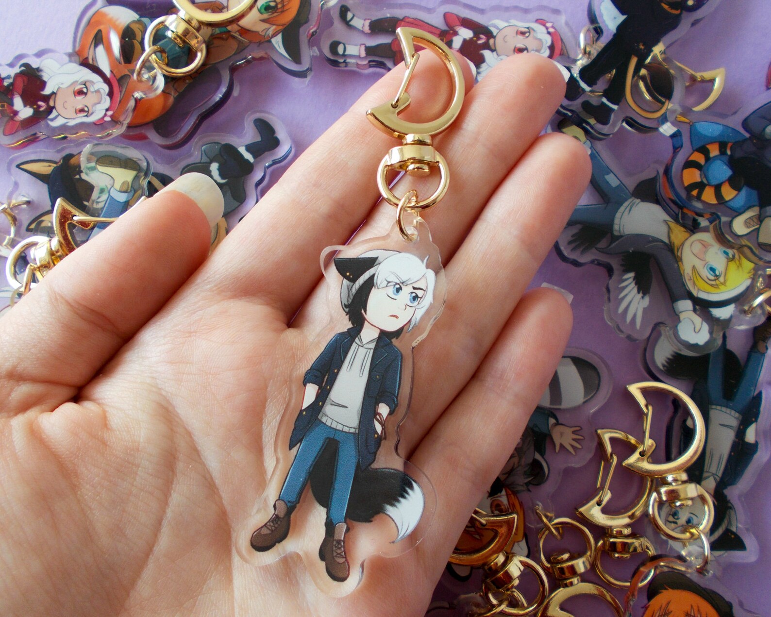 Winter Therian Tail Keyrings Kemonomimi Keychains Cute - Etsy UK