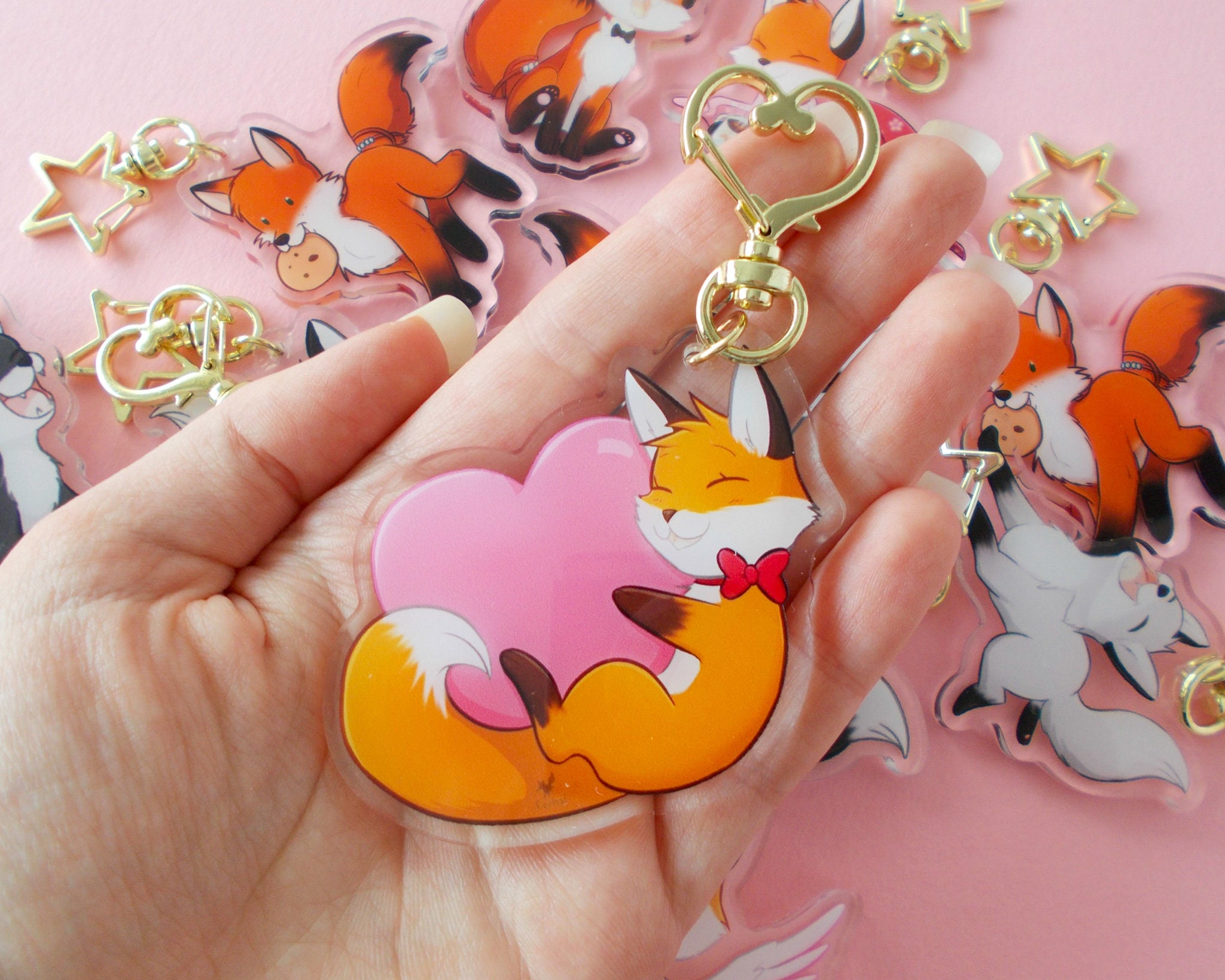 Cute Fox Keyrings 2.5 Inch | Etsy UK