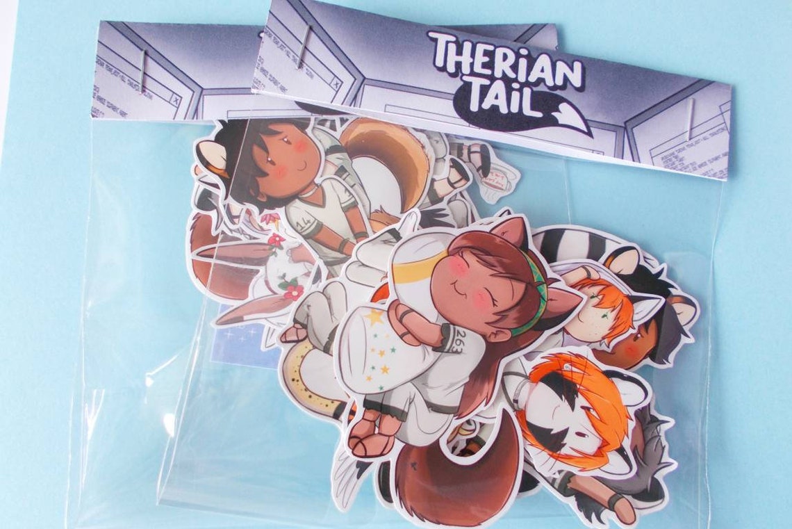 Therian Tail Sticker Set Kemonomimi Stickers Cute Chibi Stickers ...
