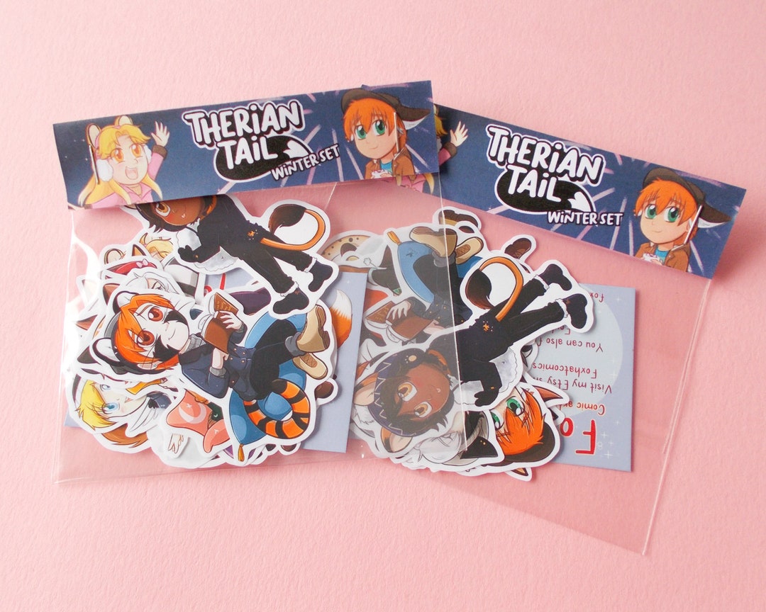 Therian Tail Winter Sticker Set Cute Kemonomimi Stickers - Etsy