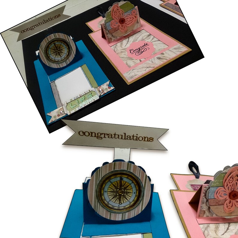 Four Piece Celebratory Card Set. Congrats. Homemade Slider Cards. - Etsy