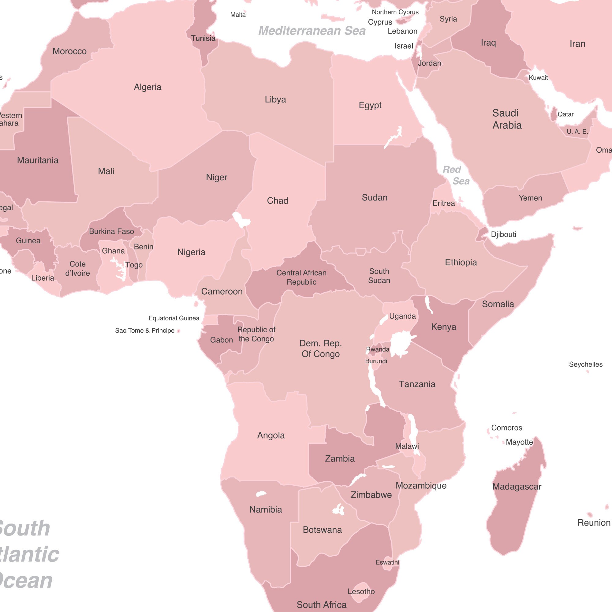 Pink & White Minimalist Travelling Map of the World Print Wall | Etsy UK