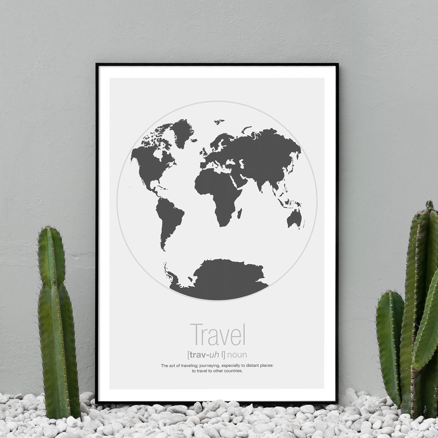 World Map Poster Print With Globe Design Wall Art A4 & A3 - Etsy UK