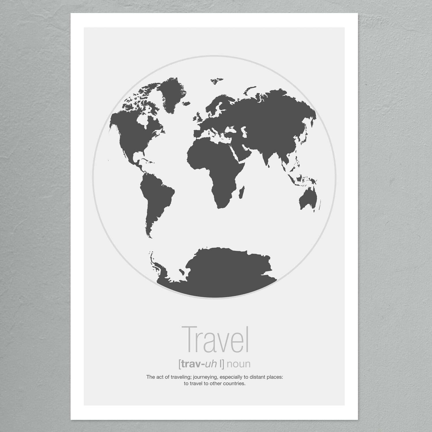 World Map Poster Print With Globe Design Wall Art A4 & A3 - Etsy UK