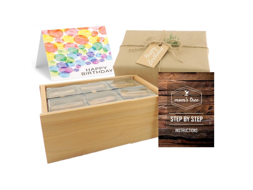 Birthday Herb Garden Gift Box: Cedar Wood, Personalized Seed Starter ...