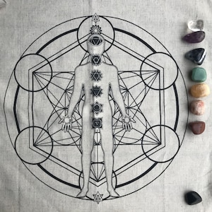 Energy Healing Metatron Grid Cloth - Linen Cloth - Distance Healing ...