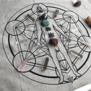 Energy Healing Metatron Grid Cloth - Linen Cloth - Distance Healing ...
