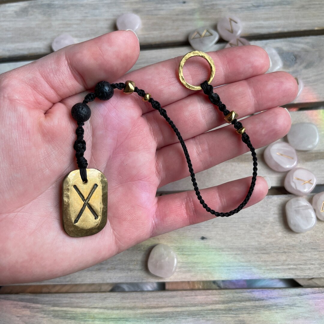 Gebo Rune Pendulum - Brass Rune Pendant - Handmade Pendant - Divination ...