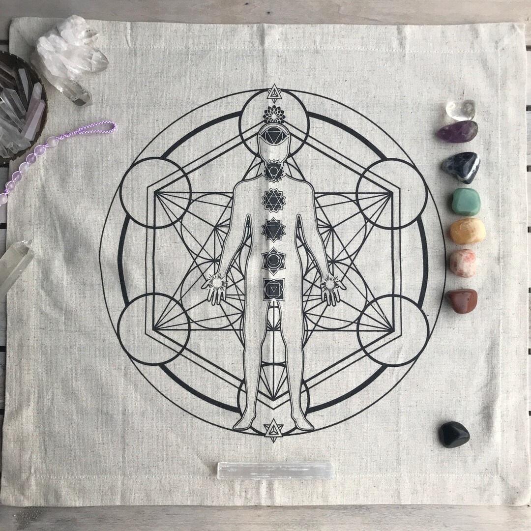 Energy Healing Metatron Grid Cloth - Linen Cloth - Distance Healing ...