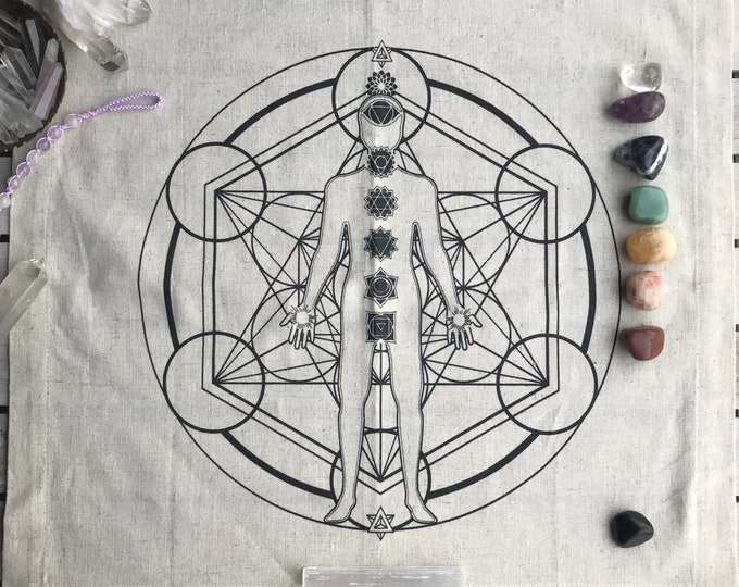 Energy Healing Metatron Grid Cloth - Linen Cloth - Distance Healing ...
