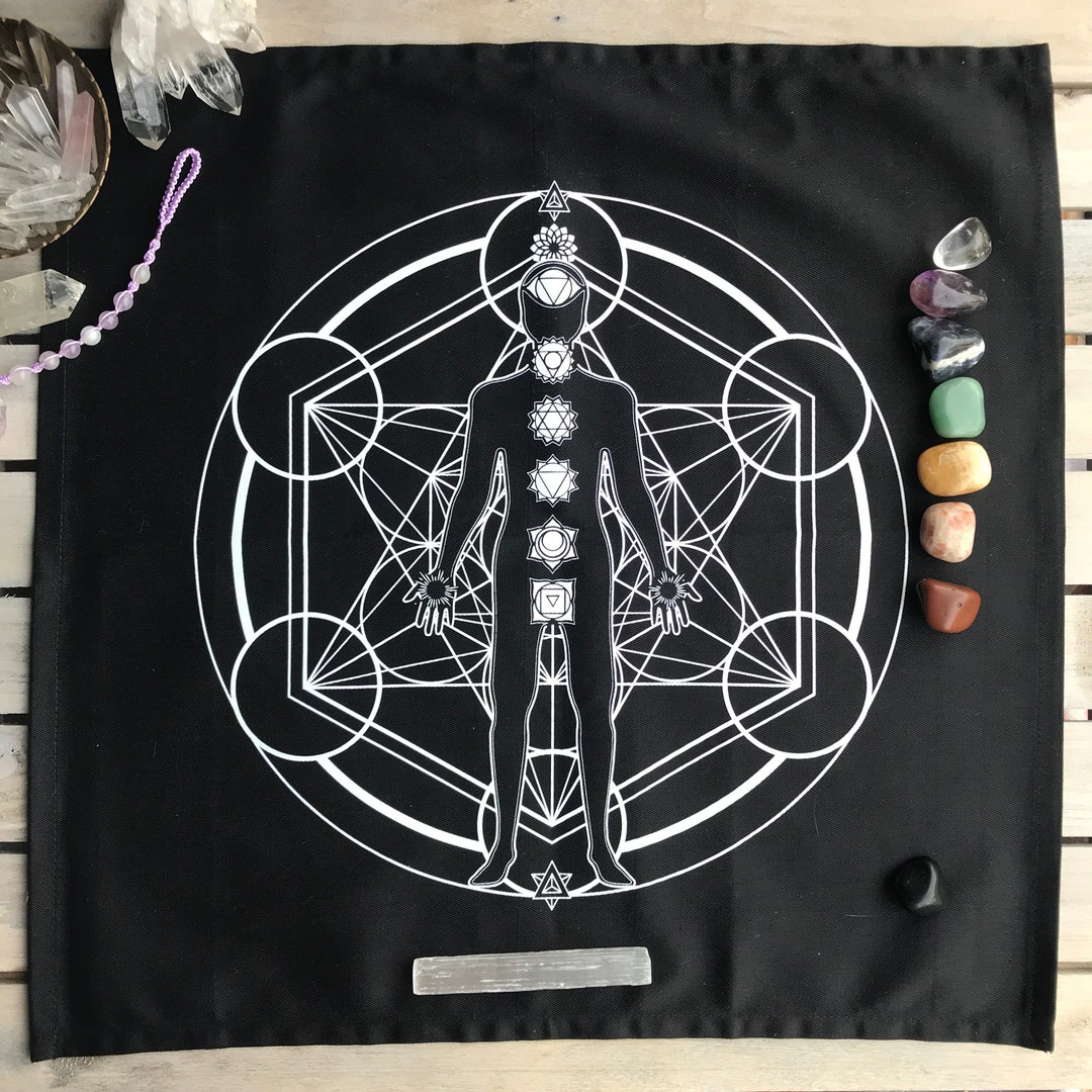 Energy Healing Metatron Grid Cloth - Black Cloth - Distance Healing ...