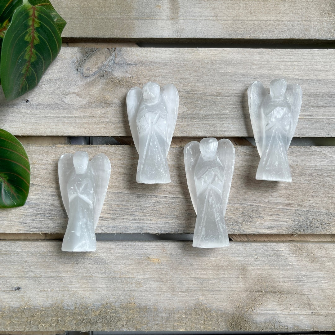Selenite Guardian Statue - Selenite Angel - Angel Carving - Guardian ...